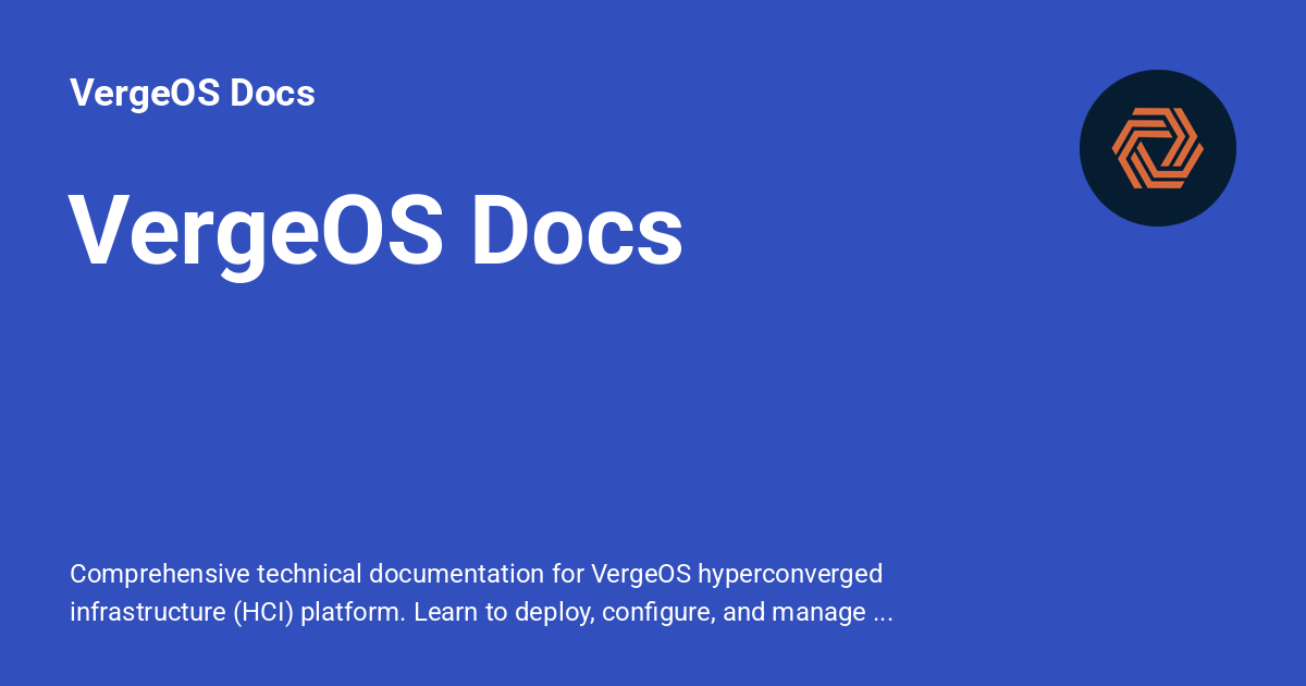 VergeOS Docs - VergeOS Docs