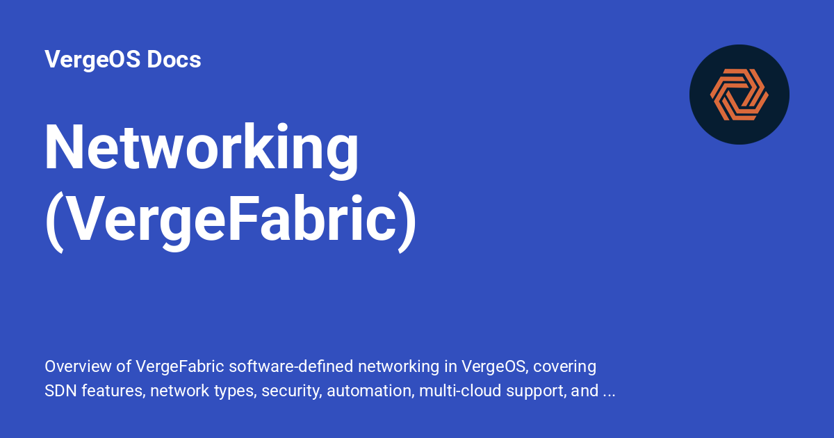 Overview Vergeos Docs