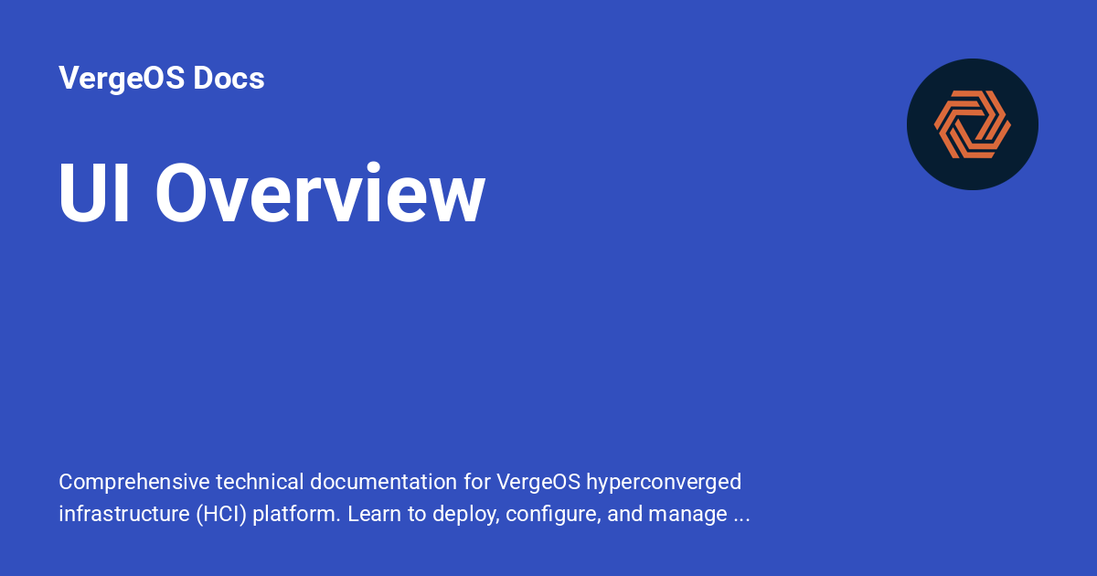 UI Overview - VergeOS Docs